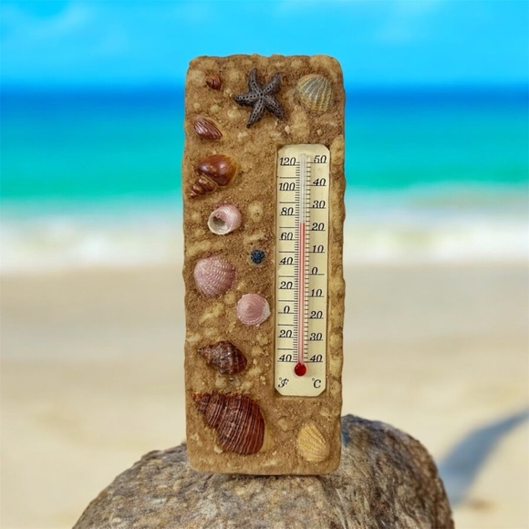 Vintage | Accents | Vintage Beachthemed Thermometer With Seashells ...